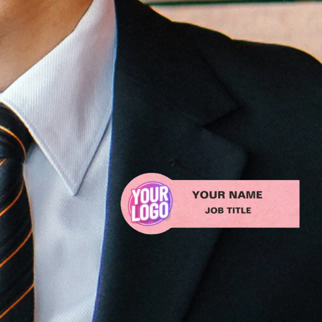Distinctive Impressions: Custom Logo Employee Name Tag | Zazzle