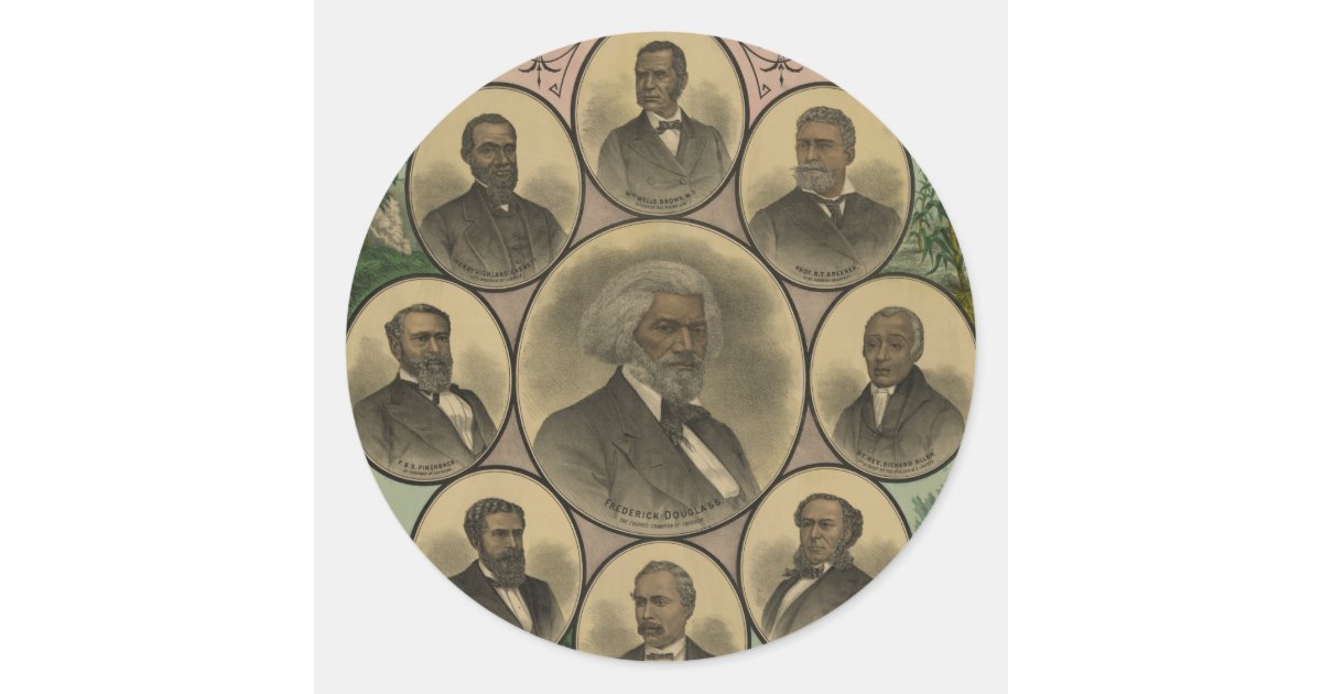 Distinguished Colored Men Frederick Douglass 1883 Classic Round Sticker ...