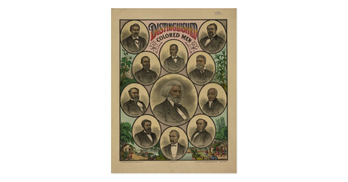 Distinguished Colored Men Frederick Douglass 1883 Postcard | Zazzle.com