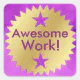 Distinguished Student's Awesome Work Award Sticker | Zazzle