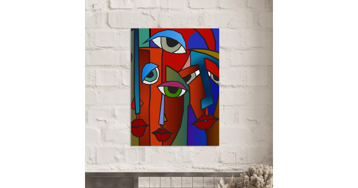 Distorted faces wall art | Zazzle