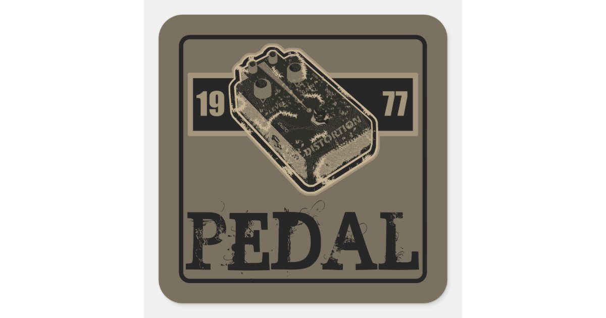 Distortion Pedal Square Sticker | Zazzle