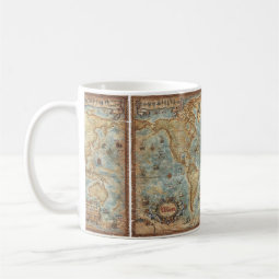 Distress Vintage antique drawn world map Coffee Mug | Zazzle