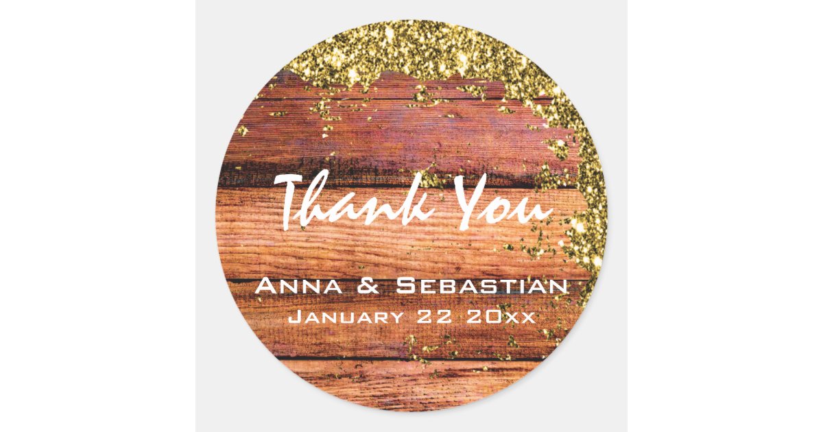 Distressed Aged Wood Glitter Generic AP49 Classic Round Sticker | Zazzle