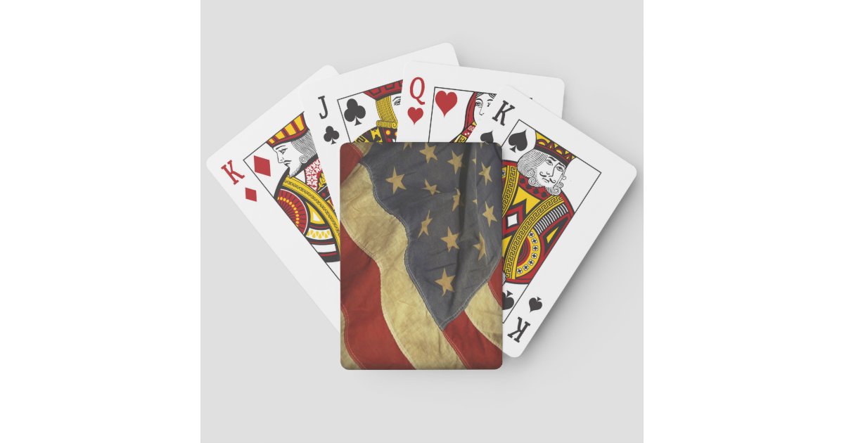 Distressed American Flag Poker Cards | Zazzle