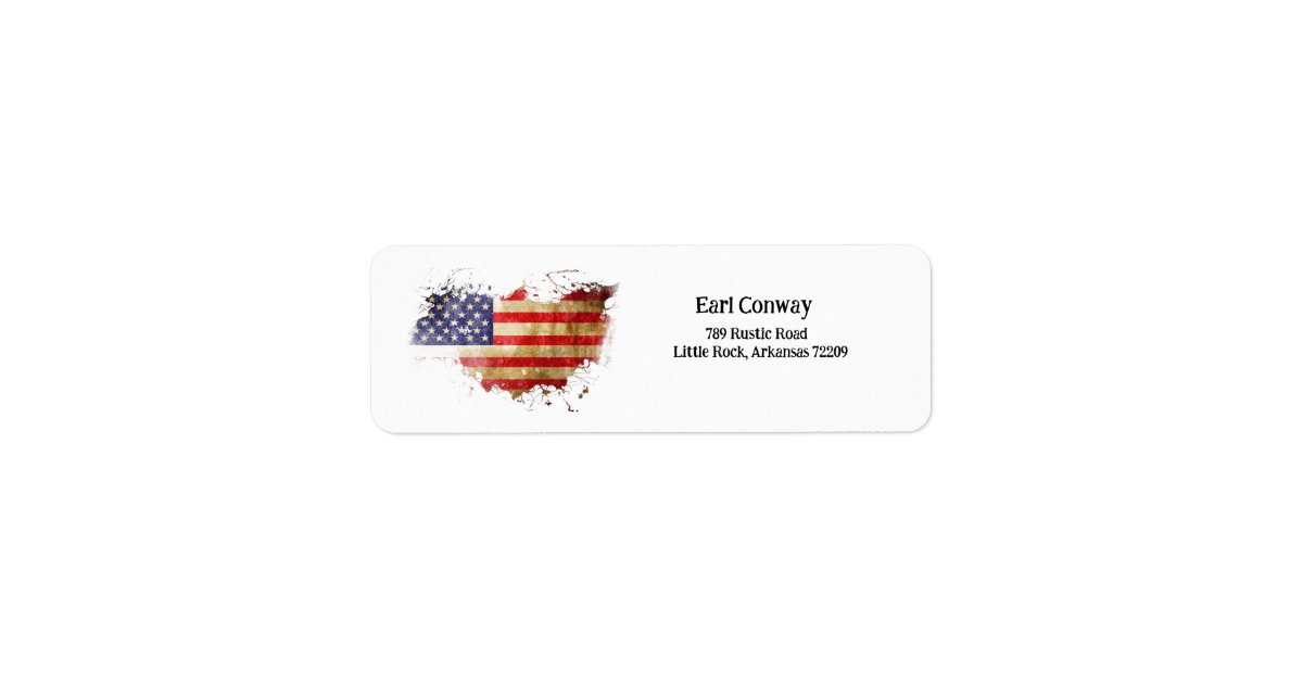 Distressed American Flag Return Address Label | Zazzle