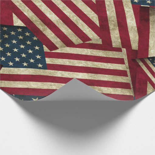 Distressed American Flags Wrapping Paper | Zazzle