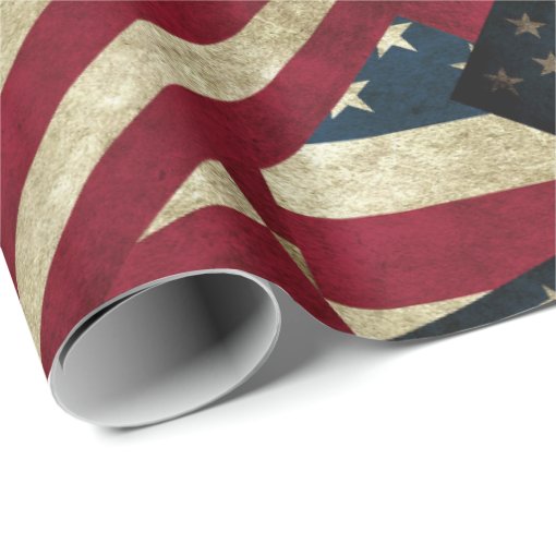Distressed American Flags Wrapping Paper | Zazzle