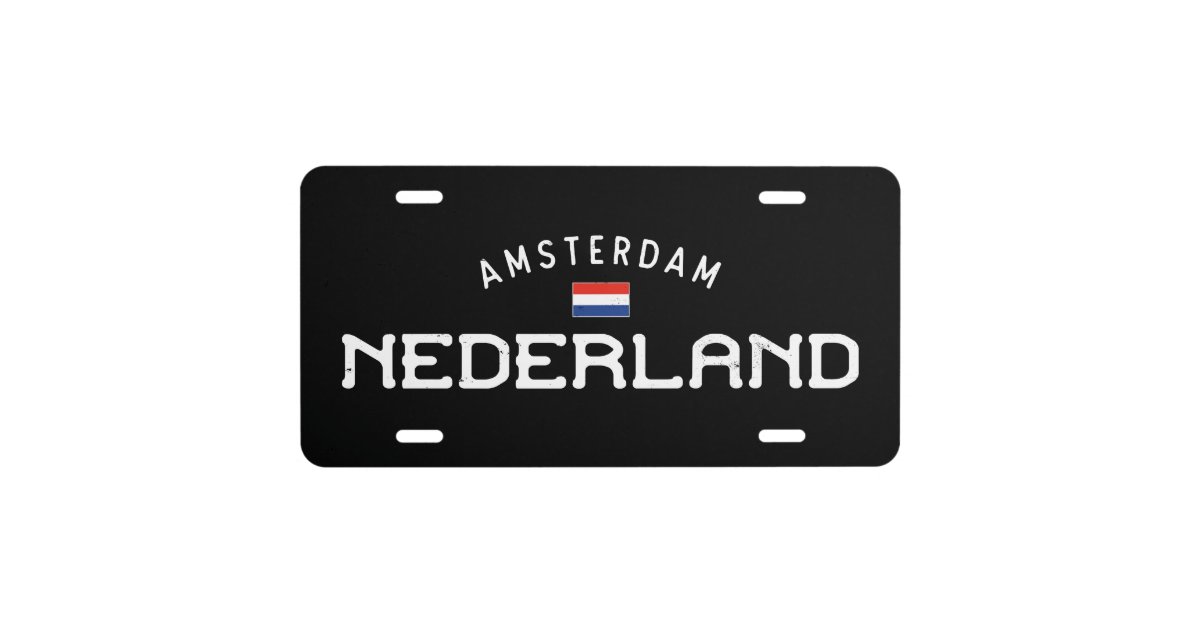 Distressed Amsterdam Nederland (Netherlands) License Plate | Zazzle