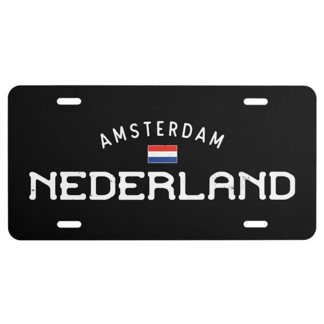 Distressed Amsterdam Nederland (Netherlands) License Plate | Zazzle