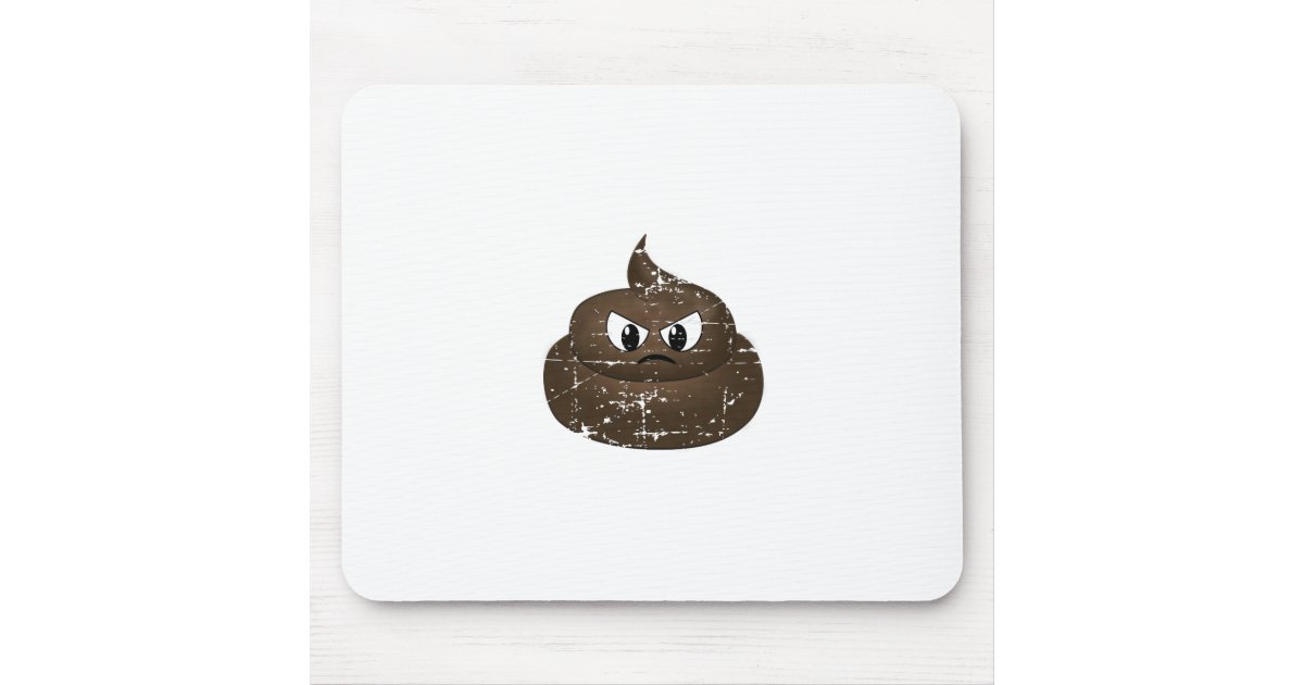 Distressed Angry Cartoon Poop Mouse Pad | Zazzle