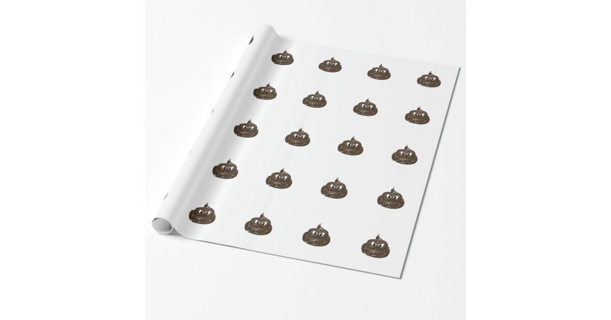Distressed Angry Cartoon Poop Wrapping Paper | Zazzle