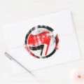 Distressed Anti-Fascist Action Flag Classic Round Sticker | Zazzle