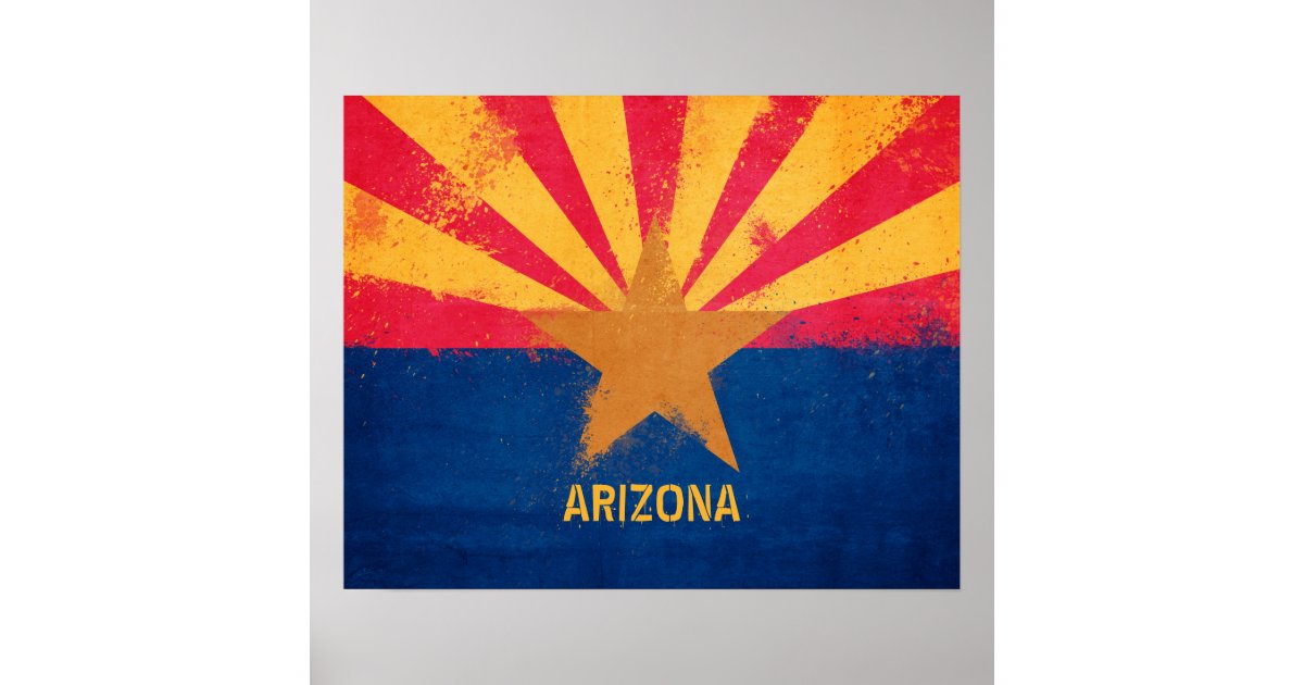 Distressed Arizona State Flag Poster | Zazzle