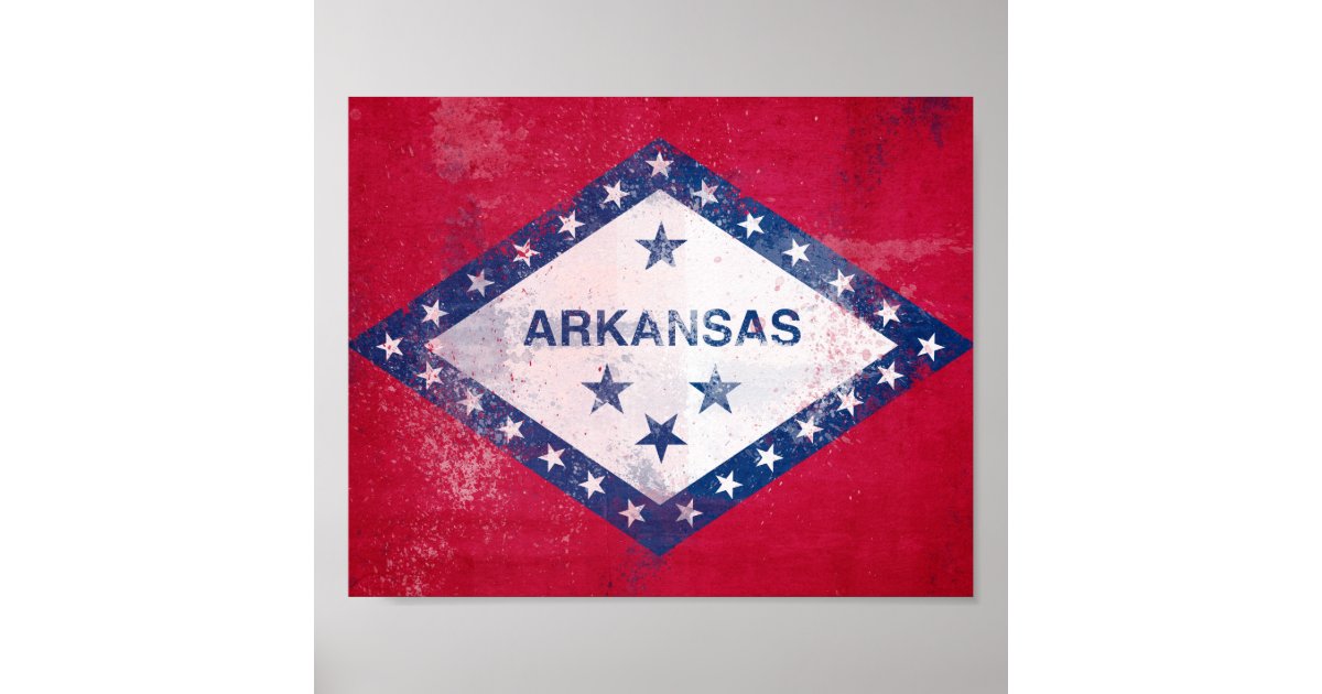 Distressed Arkansas Flag Poster | Zazzle