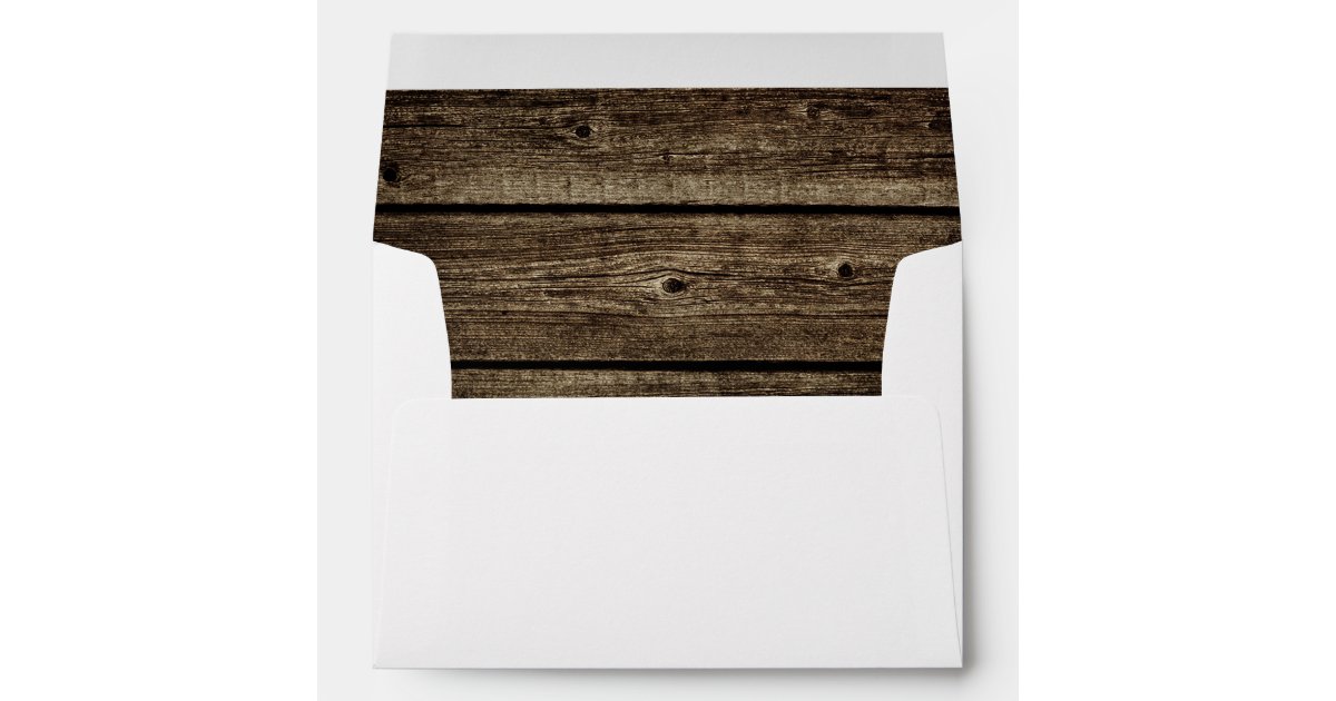 Distressed Barn Wood Rustic Envelope | Zazzle