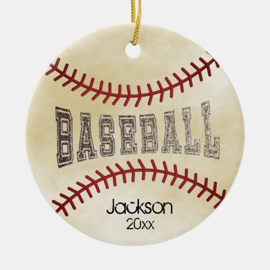Distressed Baseball ⚾ Ceramic Ornament | Zazzle.com