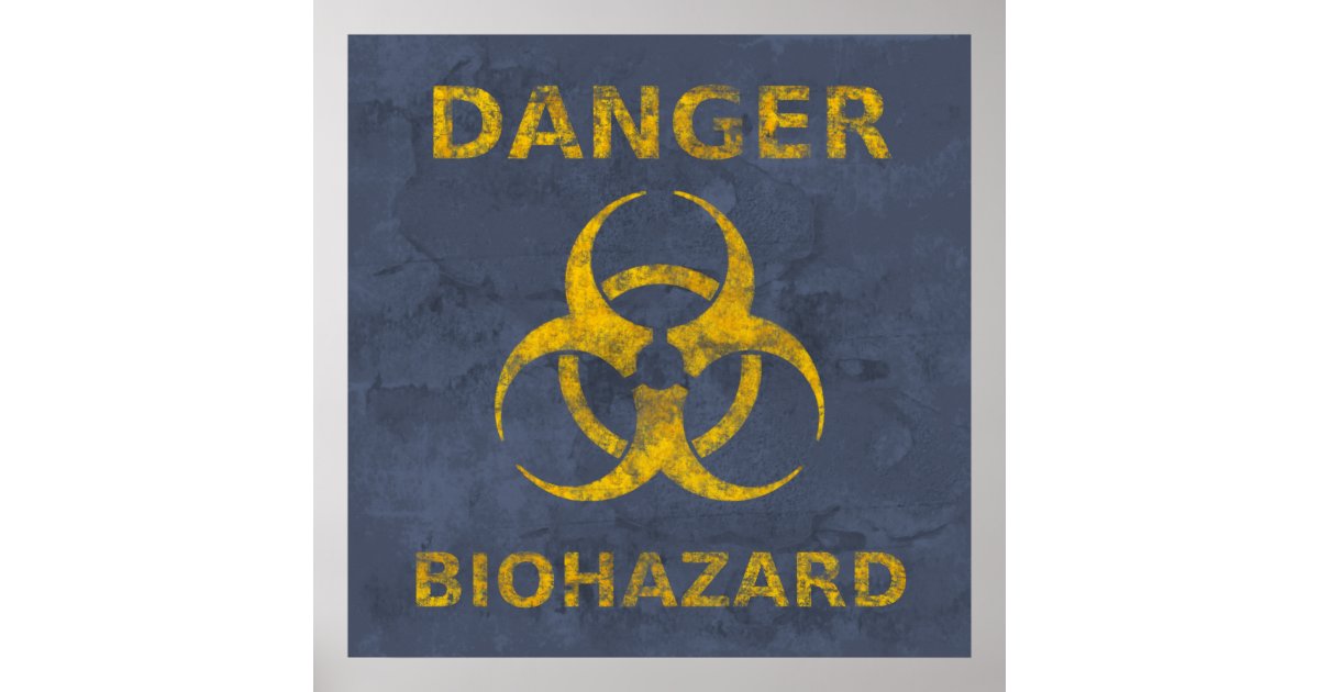 Distressed Biohazard Symbol Poster | Zazzle