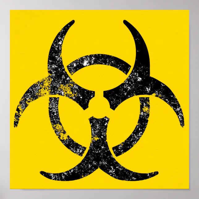 Distressed biohazard symbol poster | Zazzle