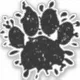 Distressed Black Paint Splatter Dog Paw Print Sticker | Zazzle