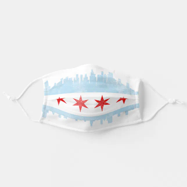 Distressed Chicago Skyline Flag Adult Cloth Face Mask | Zazzle