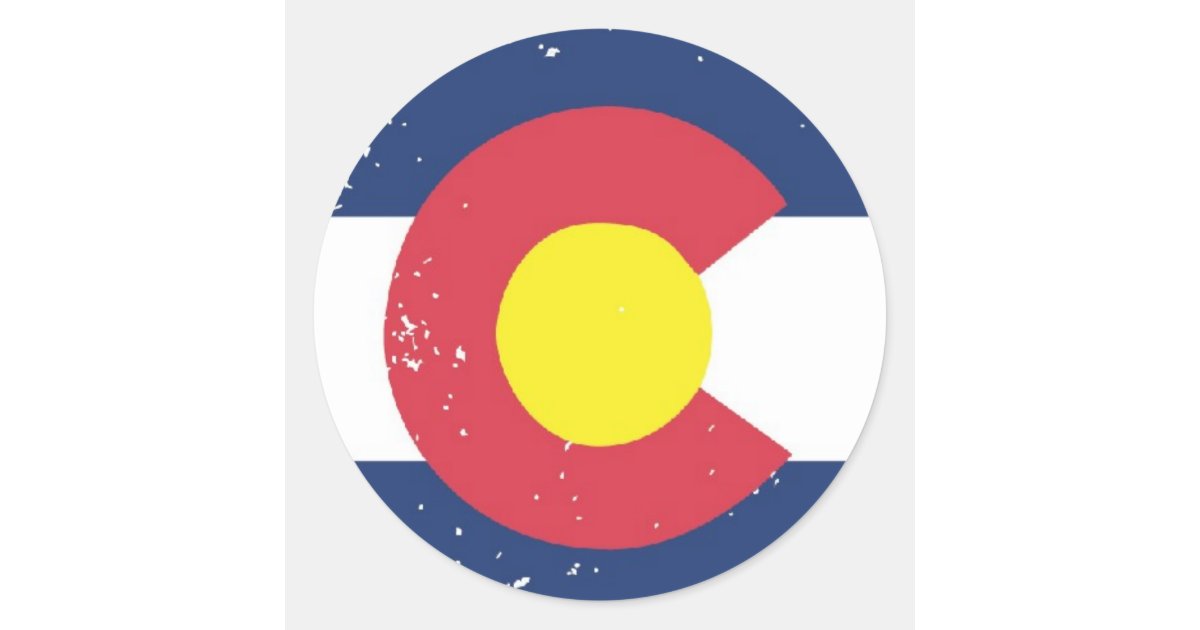Distressed Colorado Flag Classic Round Sticker | Zazzle