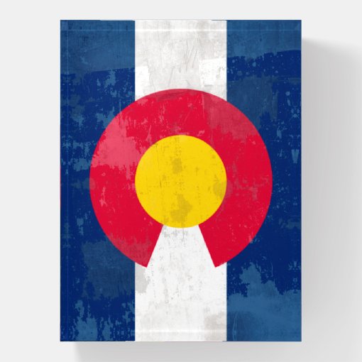 Distressed Colorado State Flag Paperweight | Zazzle