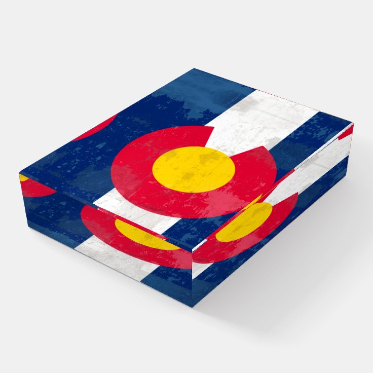 Distressed Colorado State Flag Paperweight | Zazzle
