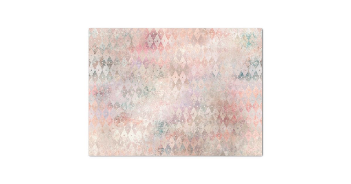 Distressed Colorful Diamond Pattern Decoupage Tissue Paper | Zazzle