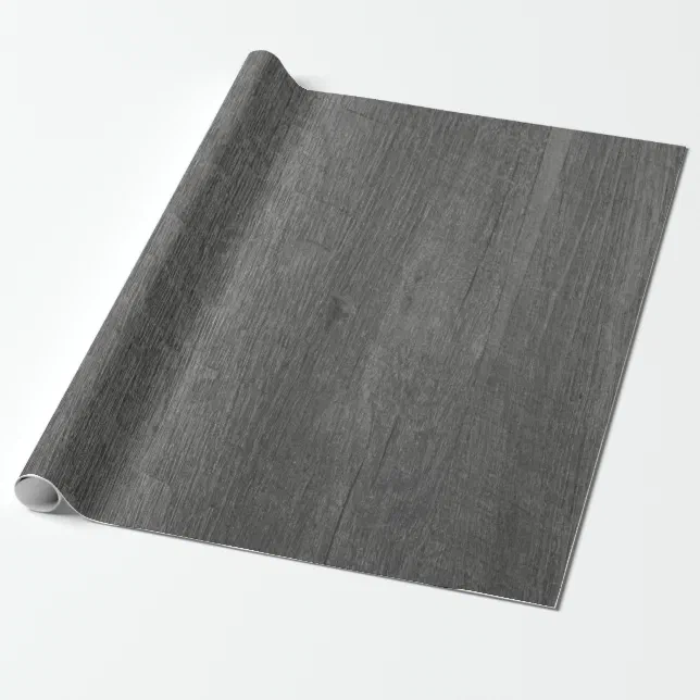 Distressed Country Dark Grey Antique Wood Grain Wrapping Paper | Zazzle