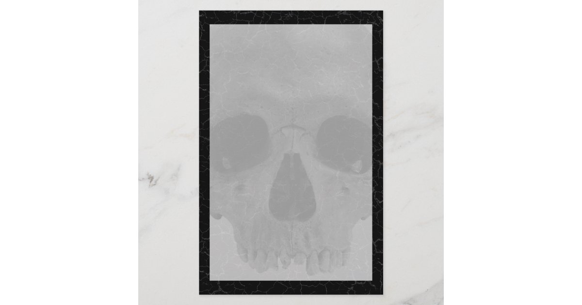 Distressed Cracked Skull Gothic Stationery | Zazzle