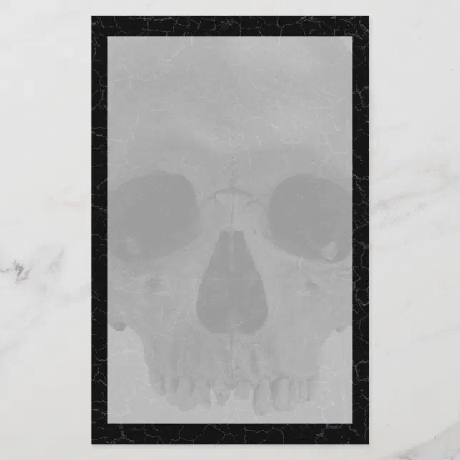 Distressed Cracked Skull Gothic Stationery | Zazzle