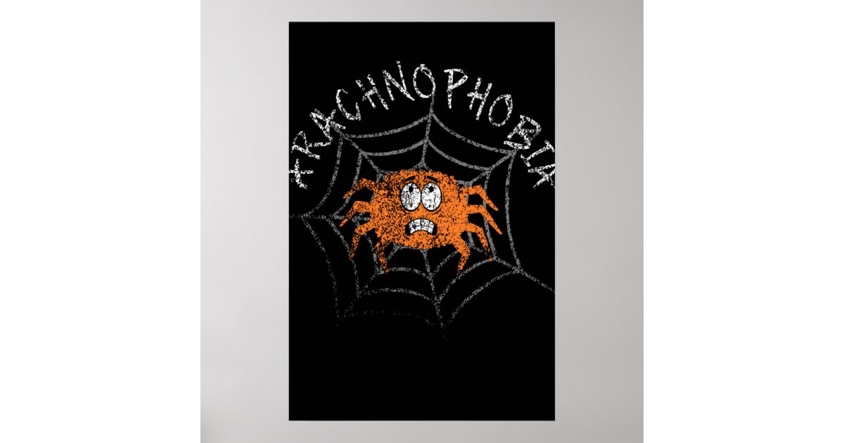 Distressed Cute Spider Arachnophobia Poster | Zazzle