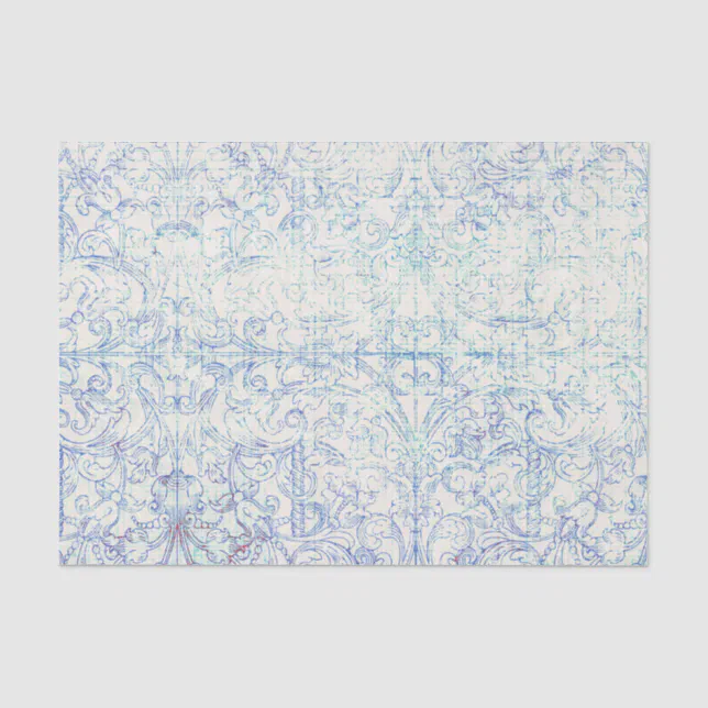 Distressed Damask Ornamental Design Tissue Paper | Zazzle