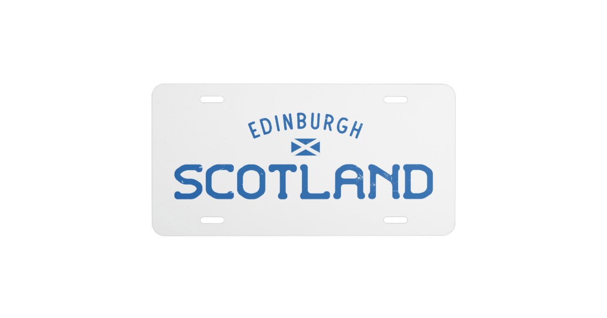 Distressed Edinburgh Scotland License Plate | Zazzle
