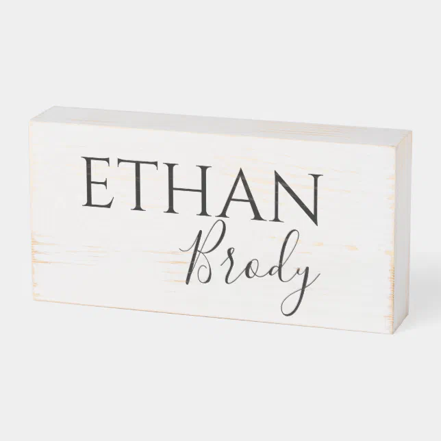 Distressed Elegant Baby Room Custom Name Wooden Box Sign | Zazzle
