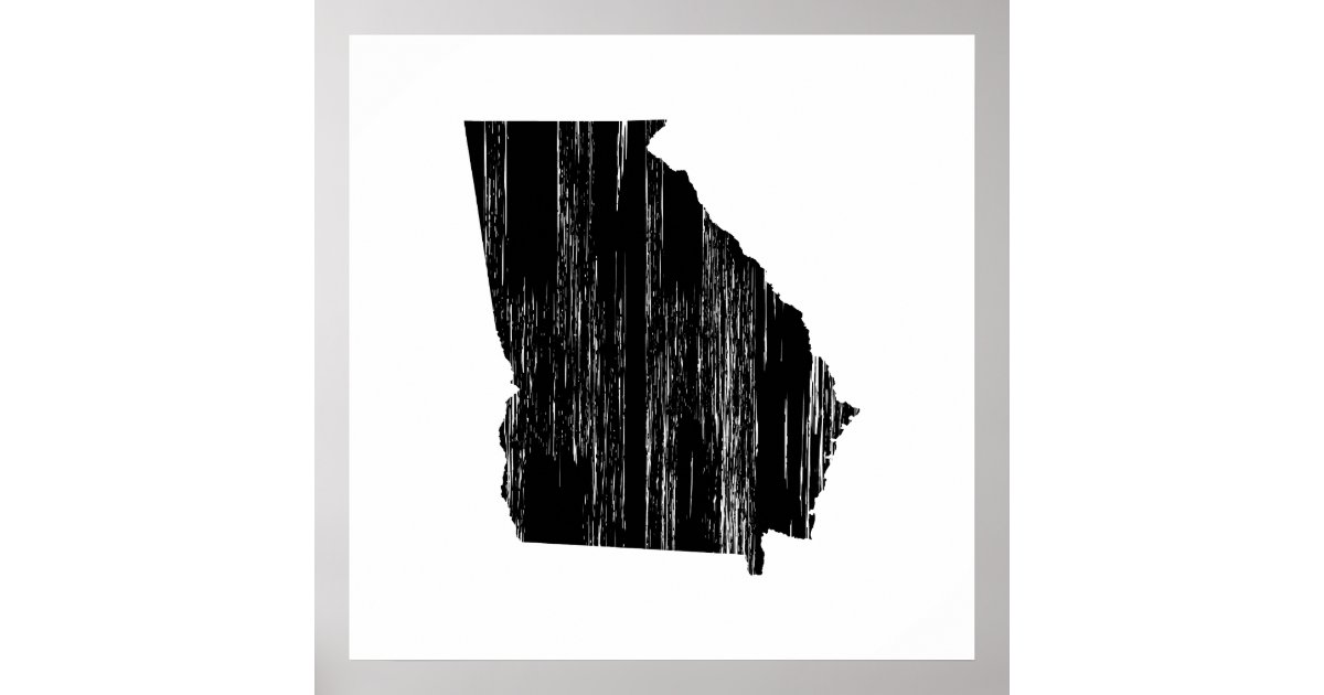 Distressed Georgia State Outline Poster | Zazzle