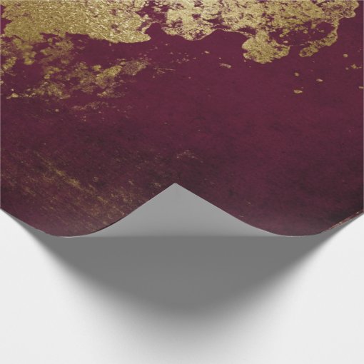 Distressed Gold Burgundy Red Rust Wrap Wrapping Paper | Zazzle