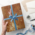 Distressed Gold Red Orange Rust Wrap Wrapping Paper | Zazzle