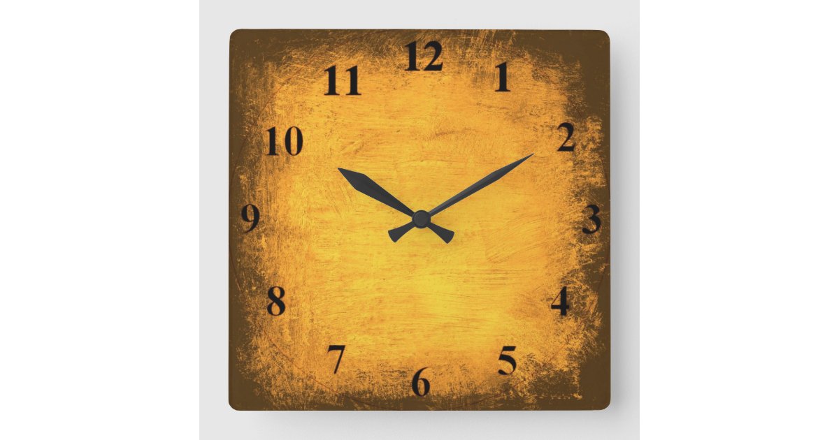 Distressed Gold Wall Clock | Zazzle