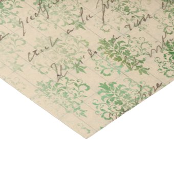 Distressed Green Damask Tissue Paper | Zazzle