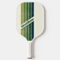 Distressed Green Retro five Striped with Name Pickleball Paddle | Zazzle