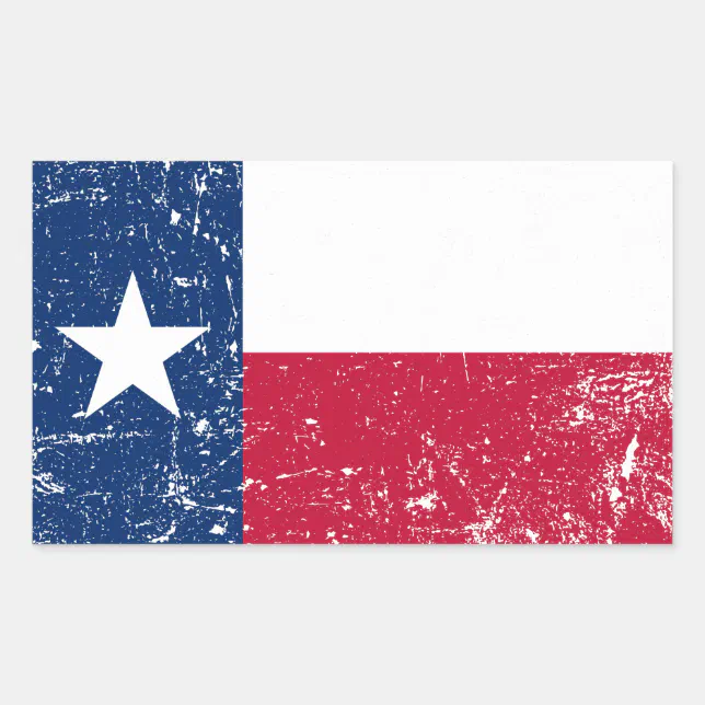 Distressed Grunge Texas Flag Rectangular Sticker | Zazzle