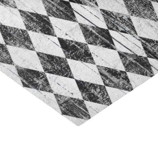 Distressed Harlequin Black and White Diamond Tissue Paper | Zazzle