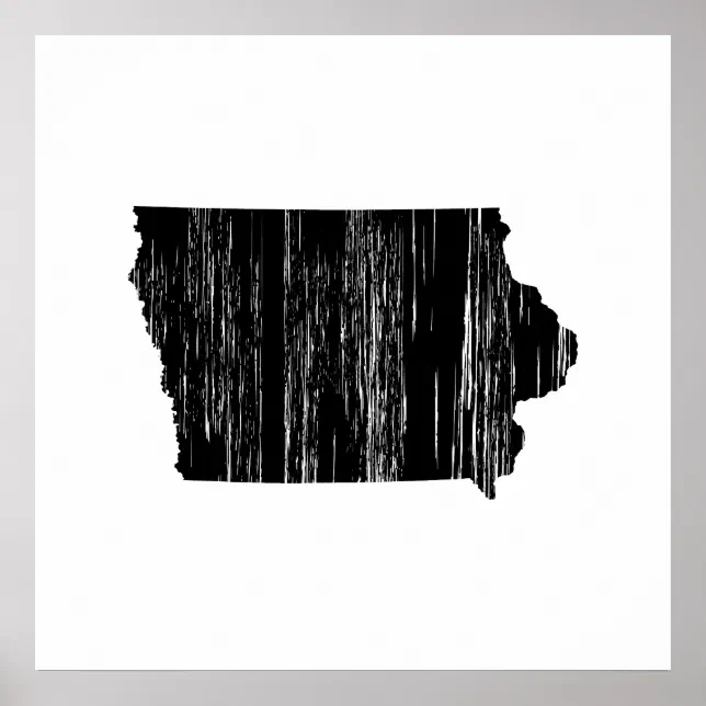 Distressed Iowa State Outline Poster | Zazzle