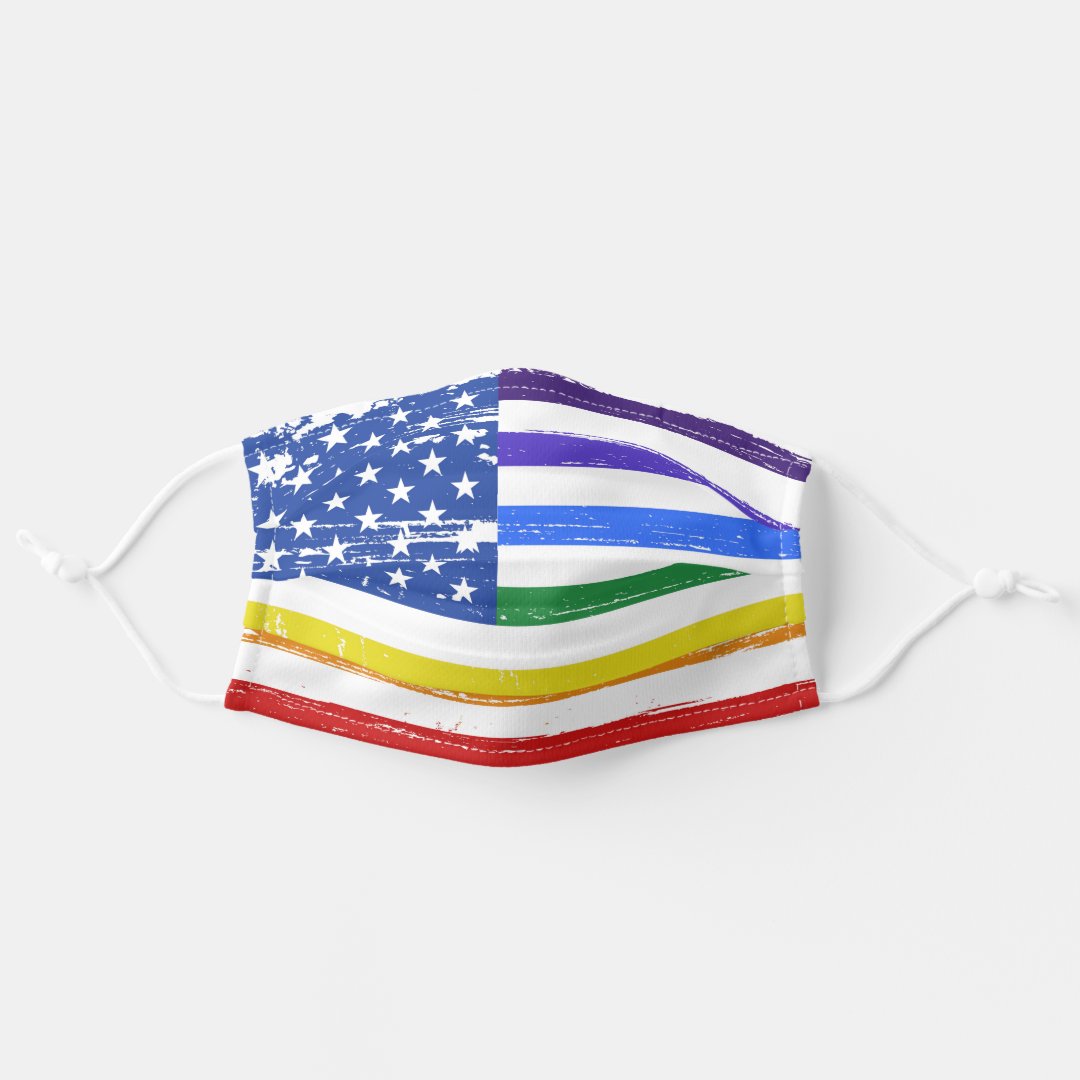 Distressed LGBT Gay Pride Rainbow Flag Adult Cloth Face Mask | Zazzle
