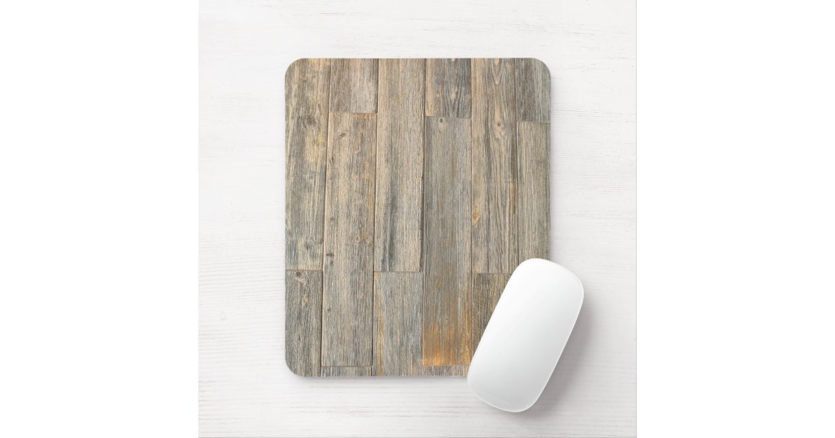 Distressed light Rustic Wood grain planks Mouse Pad | Zazzle