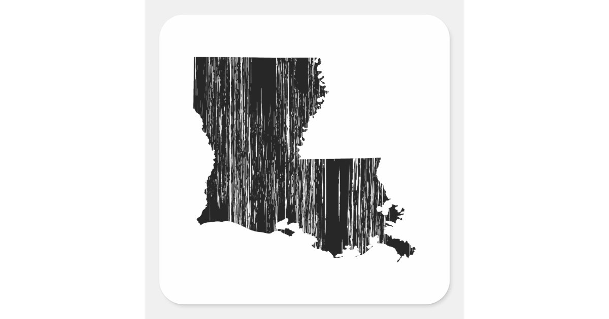 Distressed louisiana State Outline Square Sticker | Zazzle