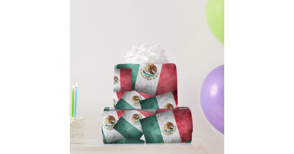 Distressed Mexican Flags Wrapping Paper | Zazzle