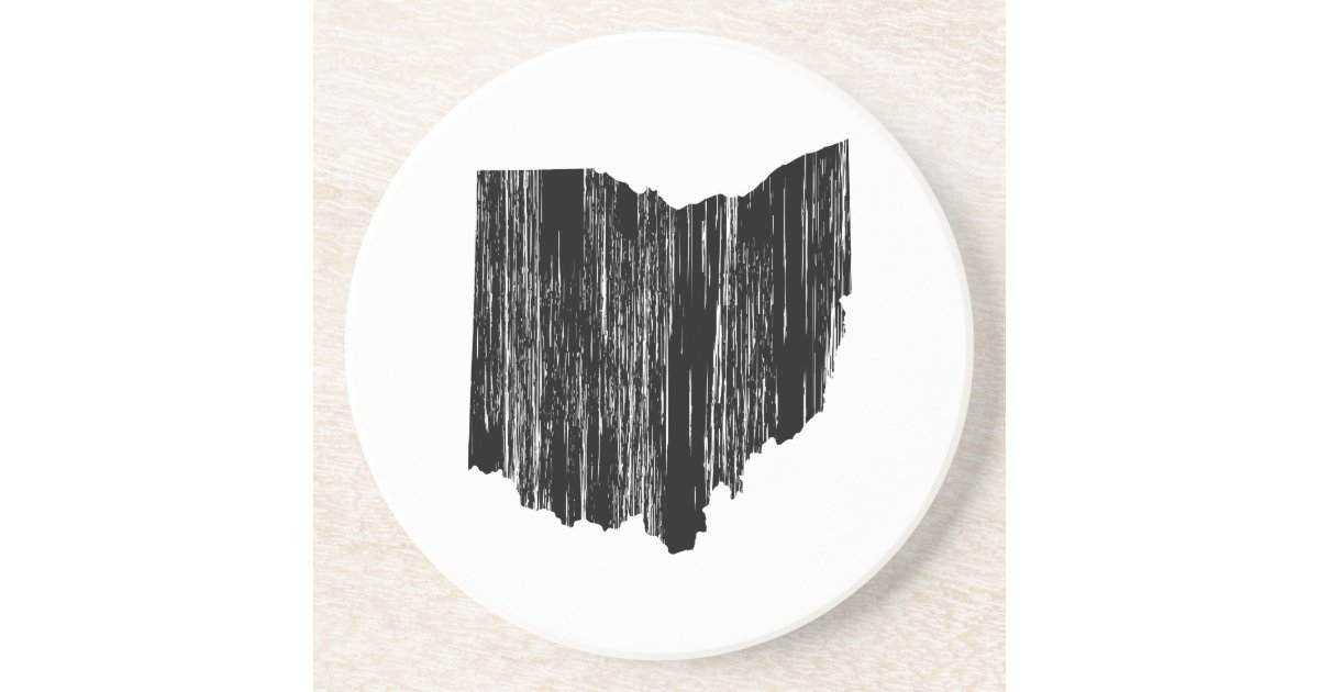 Distressed Ohio State Outline Coaster | Zazzle